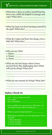 Solution-Focus Safety Assessment · Solution-Focused Therapy Institute